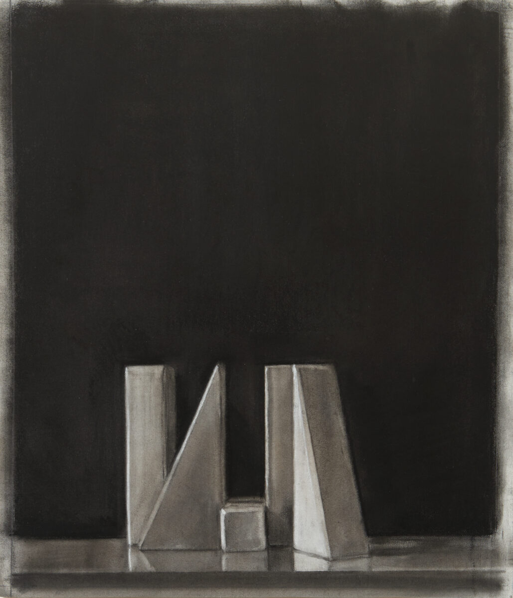 Composition II Blocks, 1989, Charcoal, 19×15 – Peri Schwartz